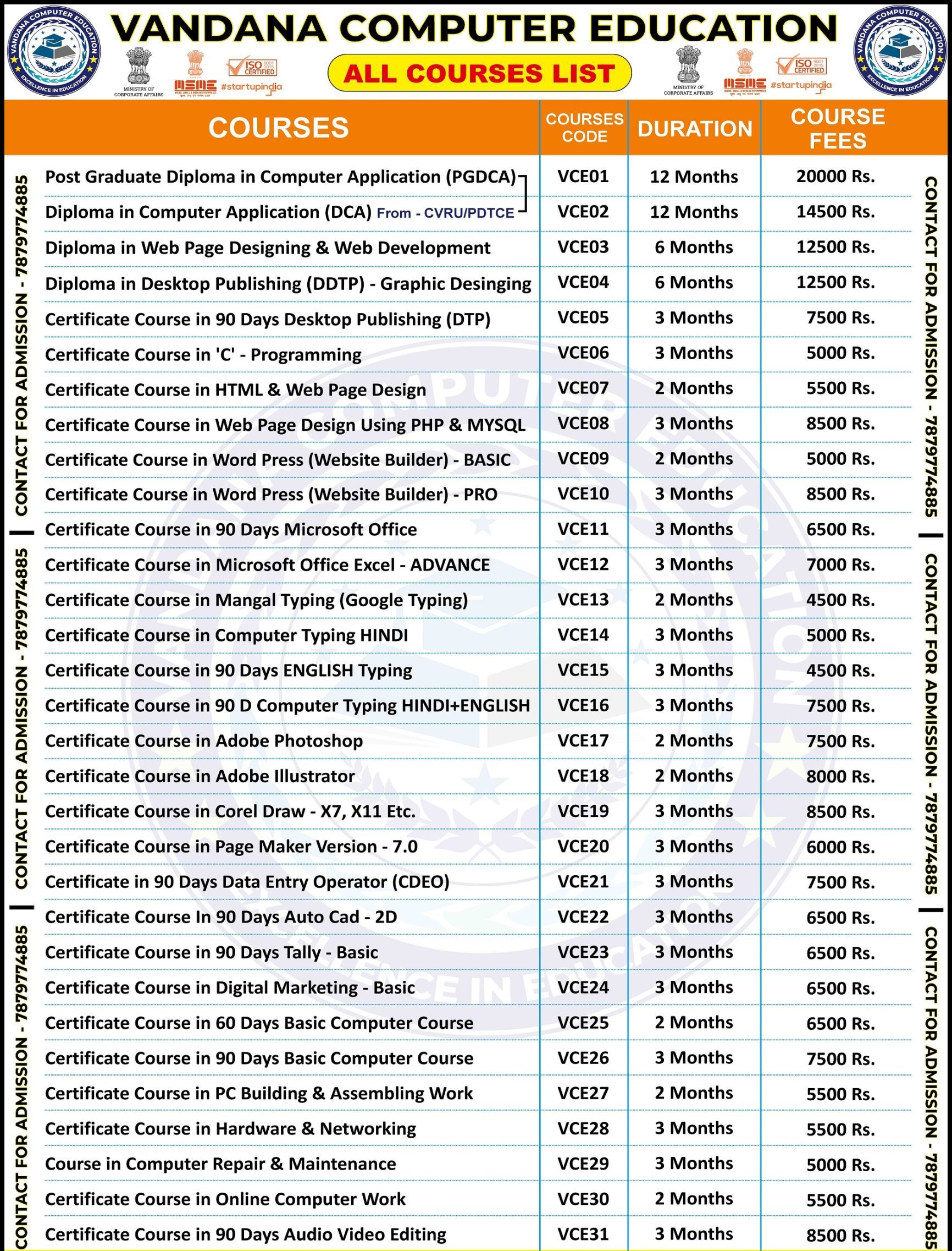 Courses – Vandana Computer Education